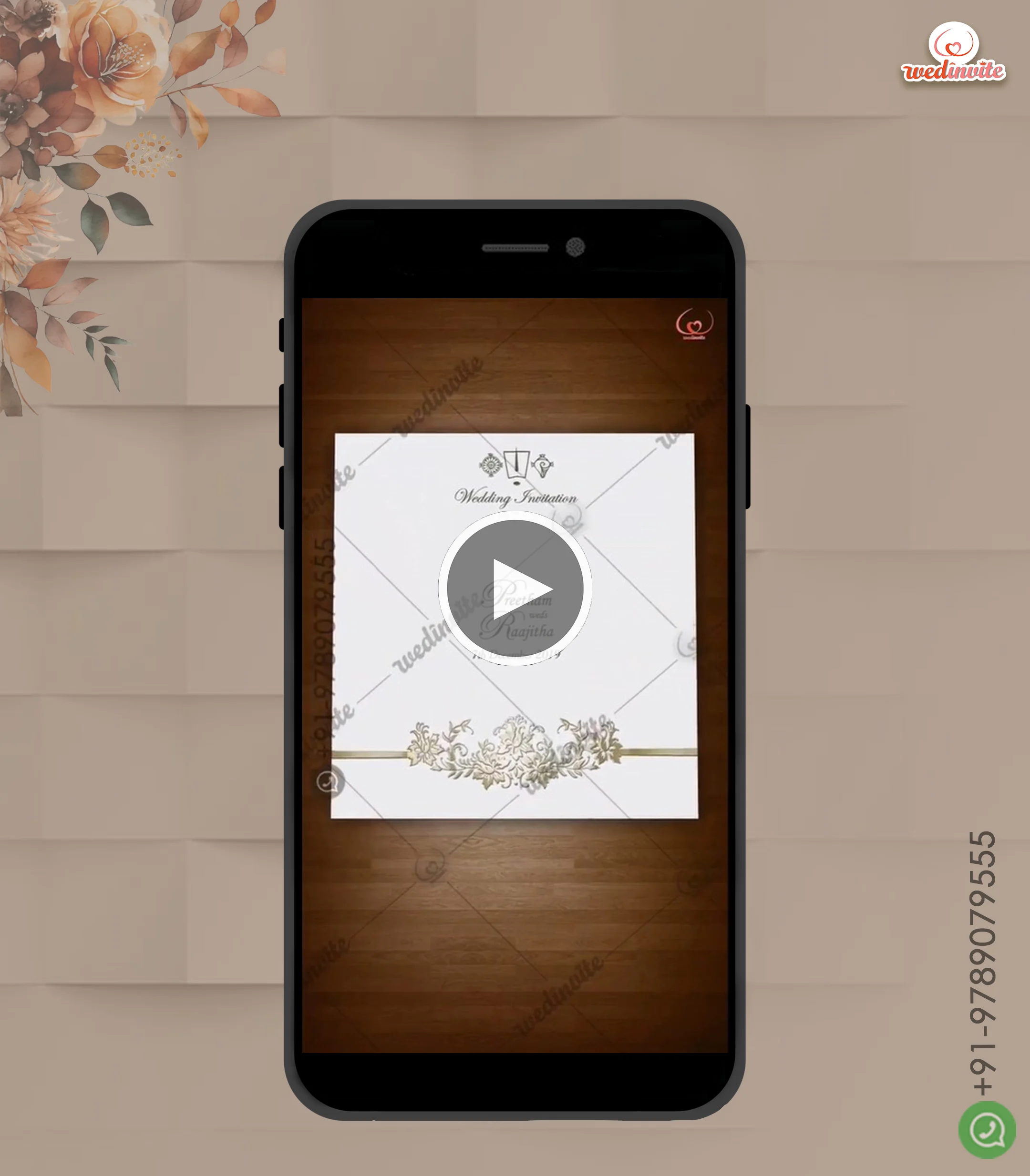 W3150-Animated Wedding Video Invitation Card - Wedinvite