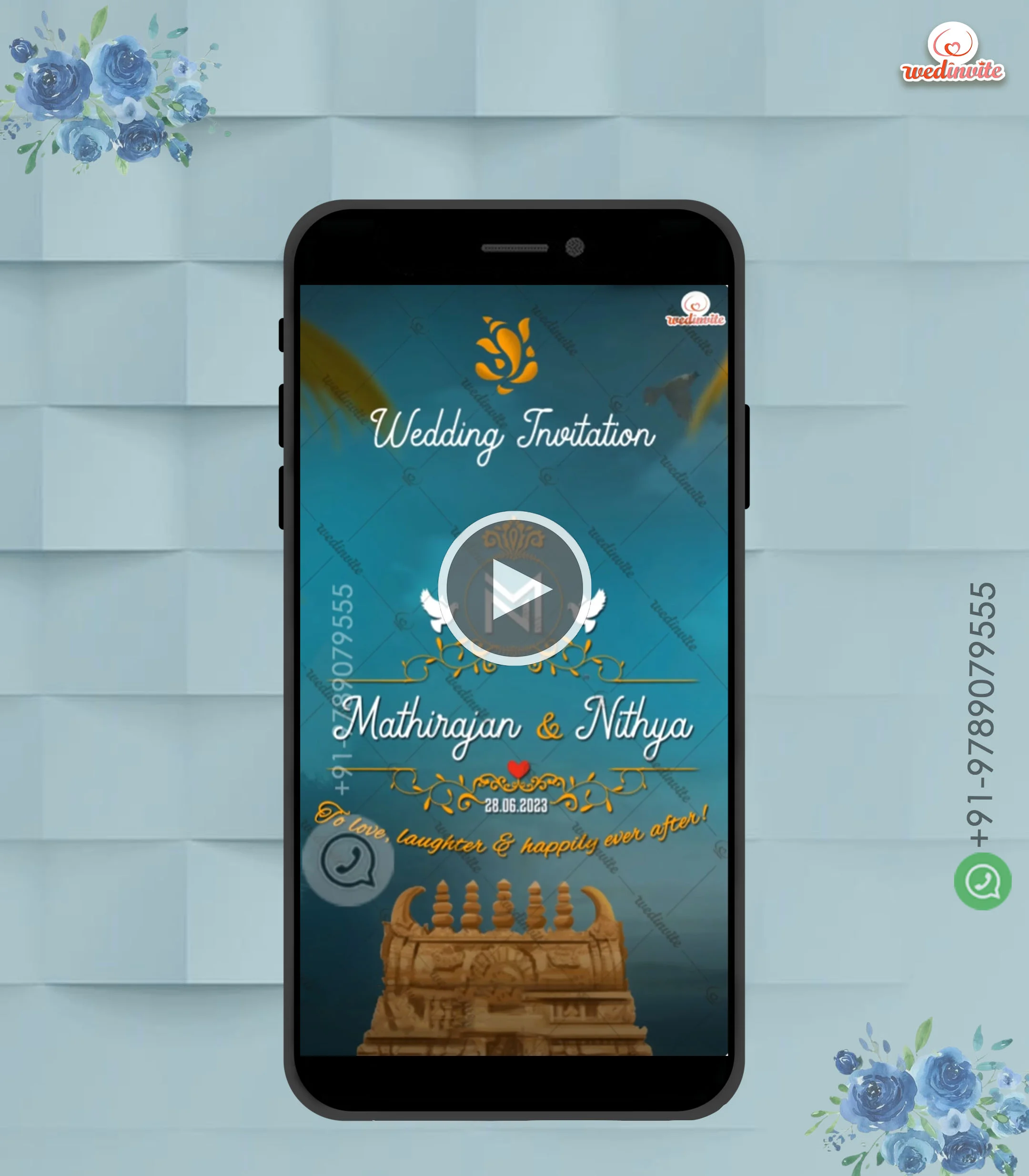 W1402 Traditional Engagement Invite - Wedinvite